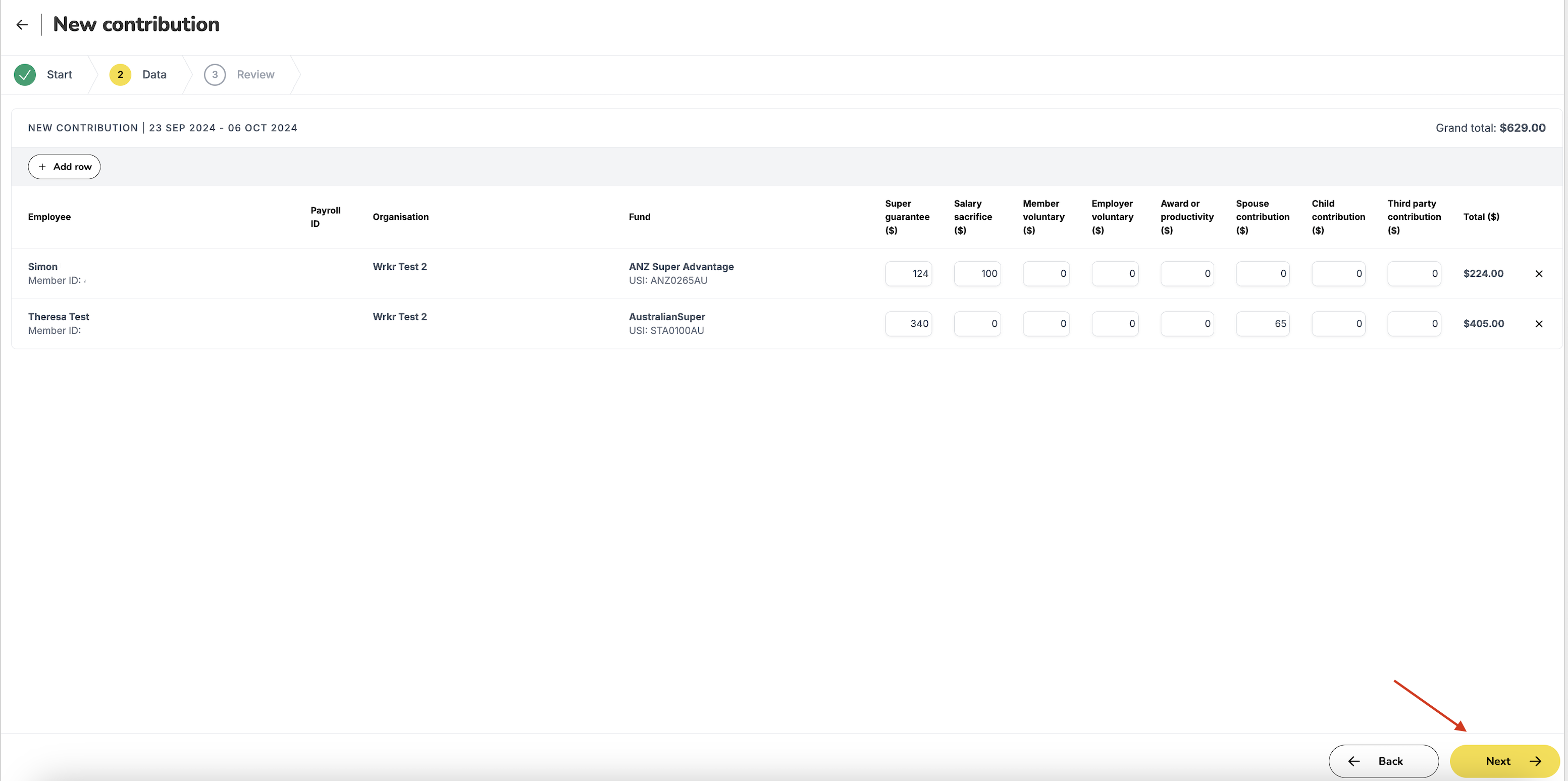 Submitting a Contribution - Manual Grid – Wrkr Help Centre